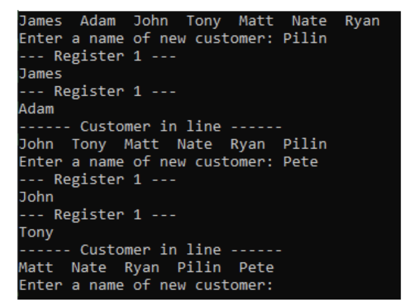 Solved 1 • Write a program to simulate queue system in a | Chegg.com