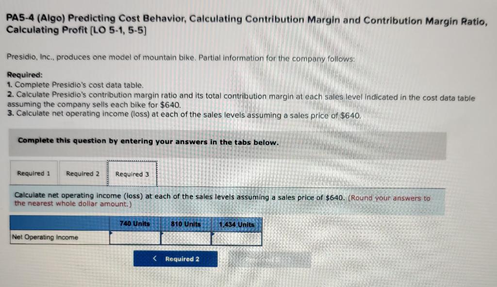 Solved PA5-4 (Algo) Predicting Cost Behavior, Calculating | Chegg.com
