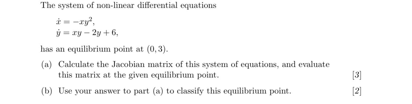 Solved The system of non-linear differential equations * = | Chegg.com