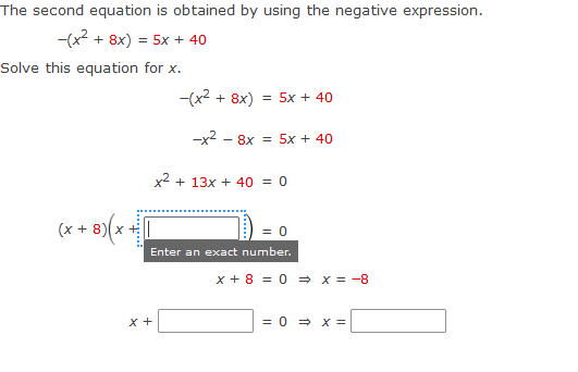Solved The second equation is obtained by using the negative | Chegg.com
