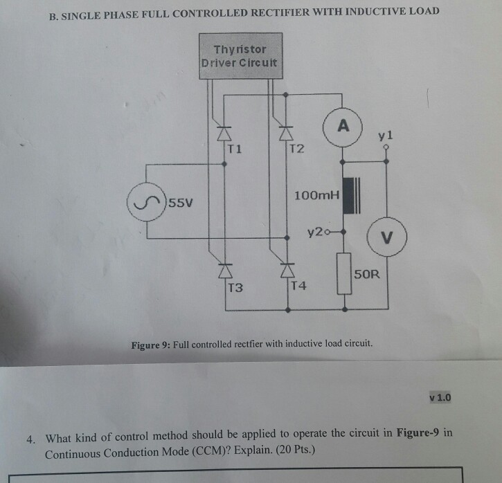 Solved B. SINGLE PHASE FULL CONTROLLED RECTIFIER WITH | Chegg.com