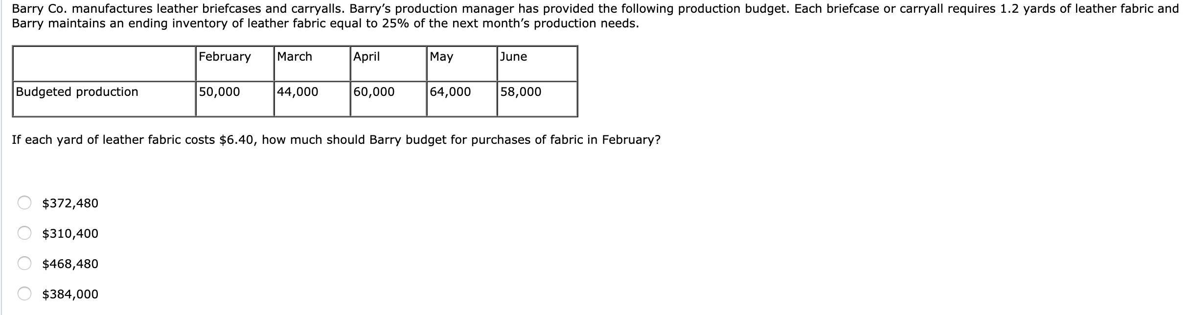 Solved Barry Co. manufactures leather briefcases and | Chegg.com