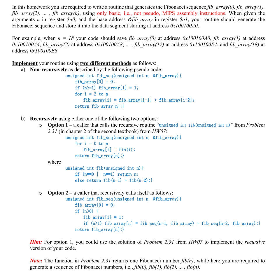 Solved In this homework you are required to write a routine | Chegg.com