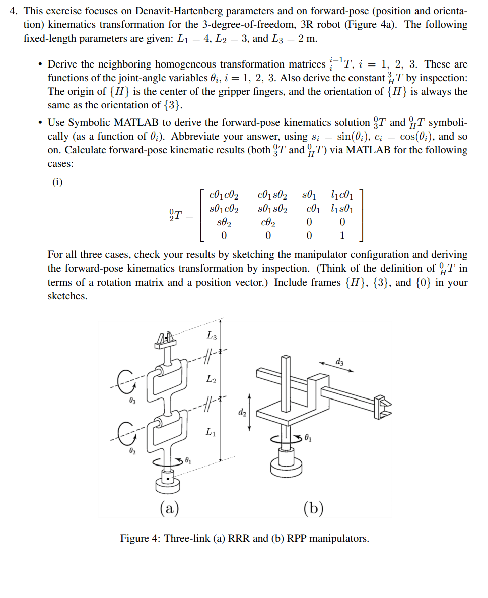 Solved 4. This exercise focuses on Denavit-Hartenberg | Chegg.com