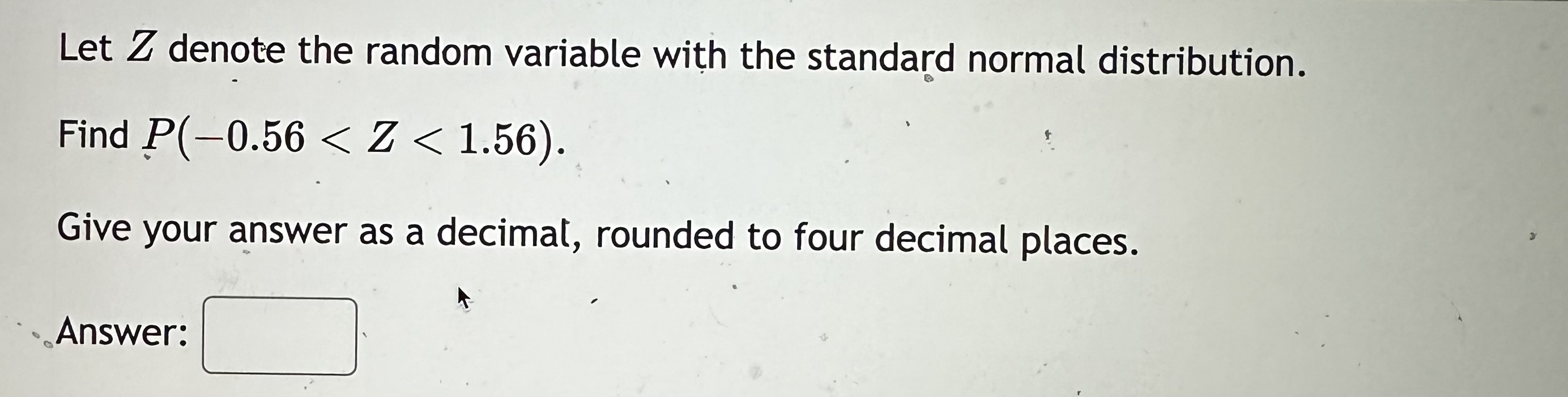 Solved Let Z denote the random variable with the standard | Chegg.com