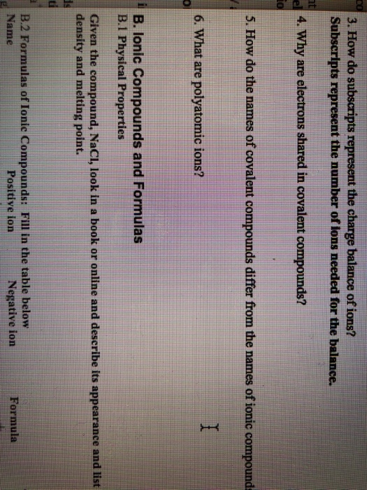 Solved 3. How do subscripts represent the charge balance of | Chegg.com