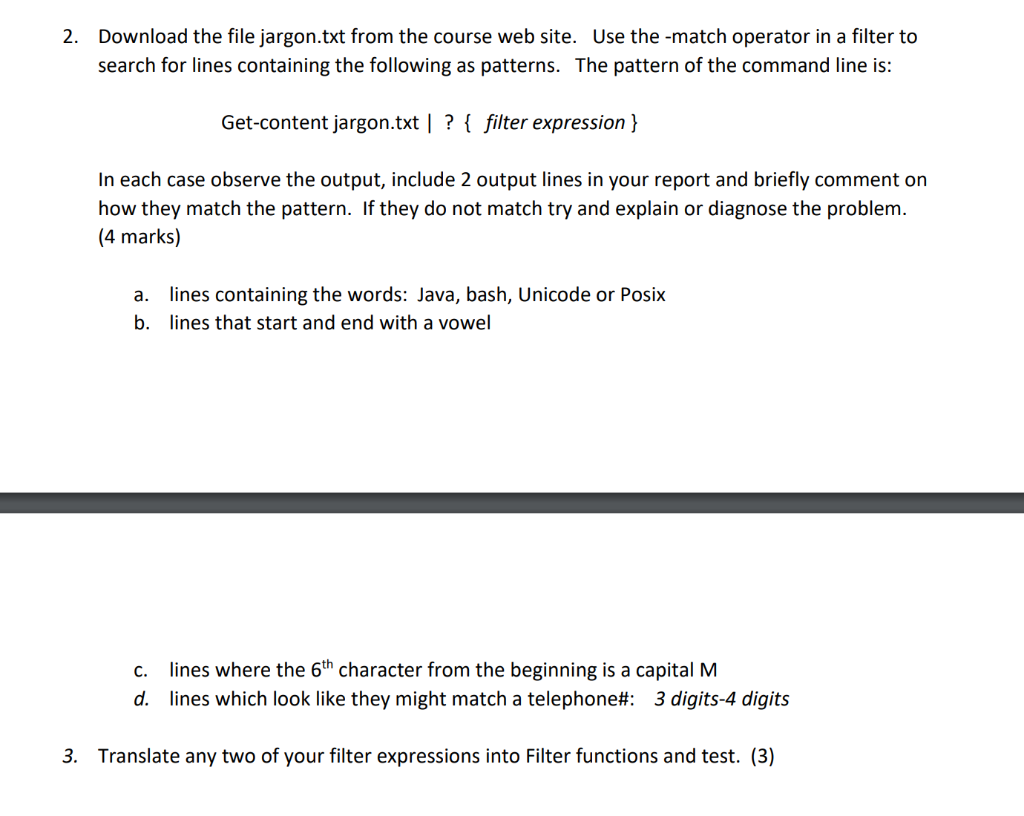 Part II: Where-Object (13 marks) Example Question: | Chegg.com