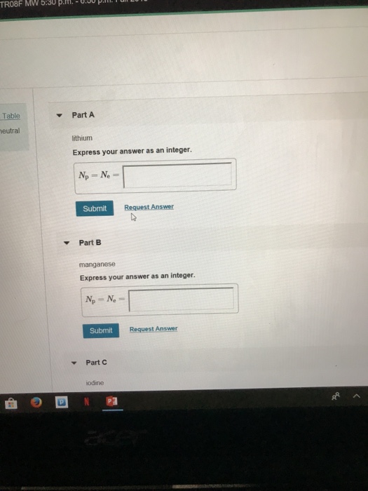 Solved Table Part A eutral lithium Express your answer as an | Chegg.com