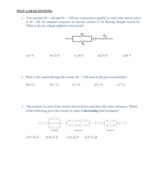 Solved Application Of Kcl Kvl In A Series Parallel 