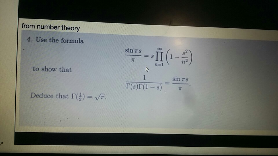 Solved from number theory 4. Use the formula Tl n-1 to show | Chegg.com