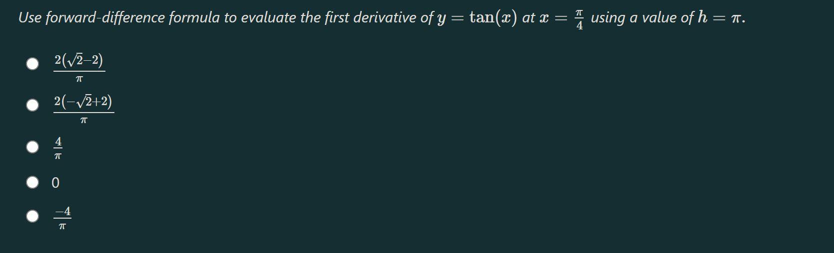 Solved Use forward-difference formula to evaluate the first | Chegg.com
