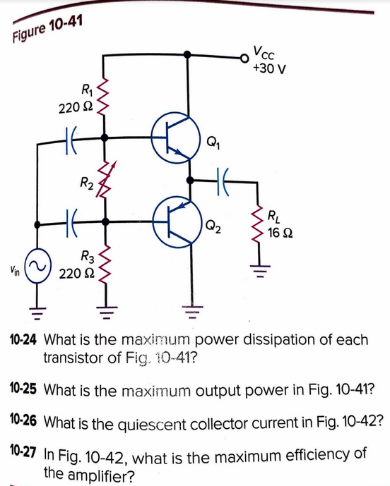 Solved Question 10-24 What is the maximum power dissipation | Chegg.com