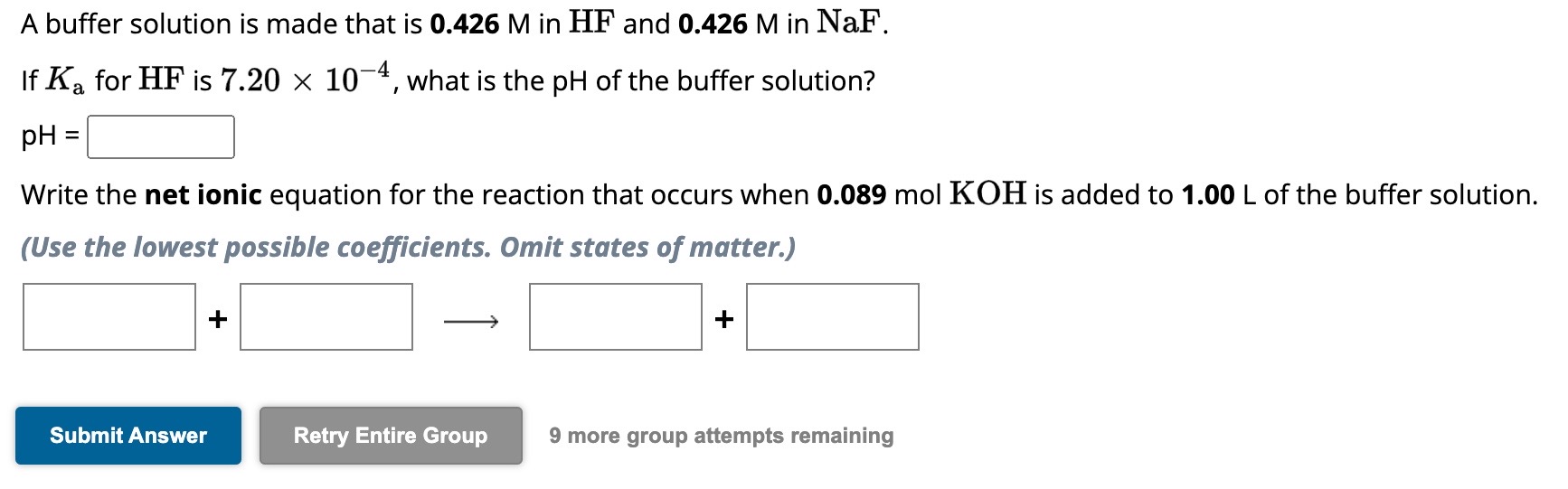 Solved A buffer solution is made that is 0.426M in HF and | Chegg.com