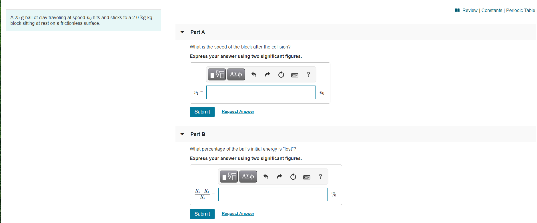Solved A Review Constants Periodic Table In a physics lab | Chegg.com