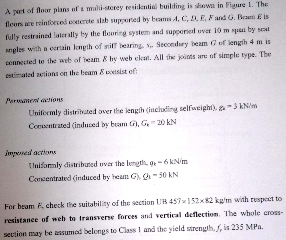 A part of floor plans of a multi-storey residential | Chegg.com
