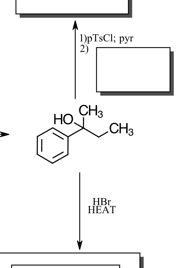 Solved 1)pTsCl; pyr 2) CH3 HO. CH3 HBr HEAT | Chegg.com