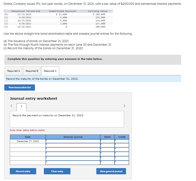 Solved Use the above straight-IIne bond amortization table | Chegg.com