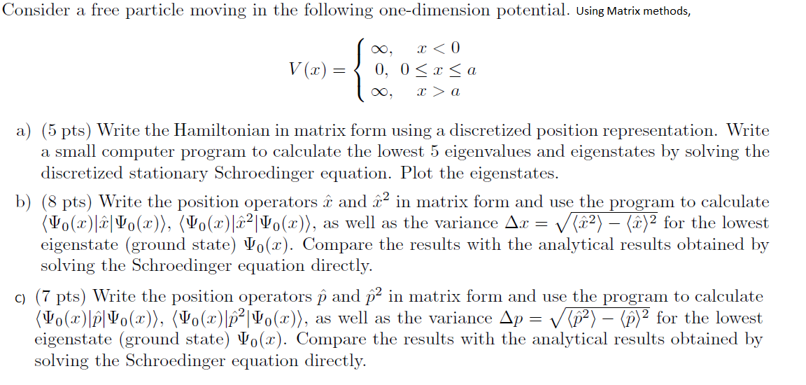 Consider a free particle moving in the following | Chegg.com
