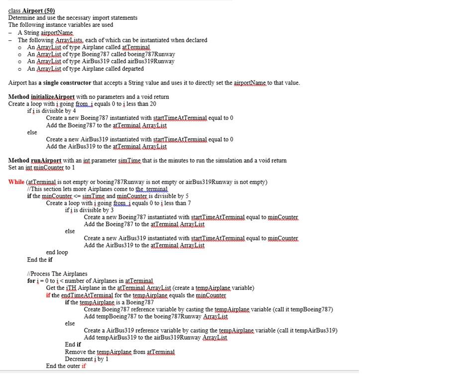 Solved Airport General Instruction. The following approach | Chegg.com