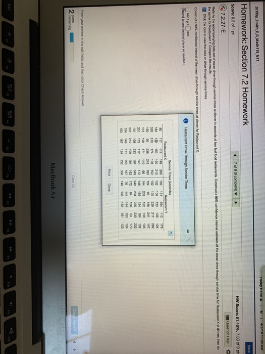 Solved Homework: Section 7.2 Homework HYV Score: 81.48%, | Chegg.com Solved Homework: Section 7.2 Homework HYV Score: 81.48%, | Chegg.com