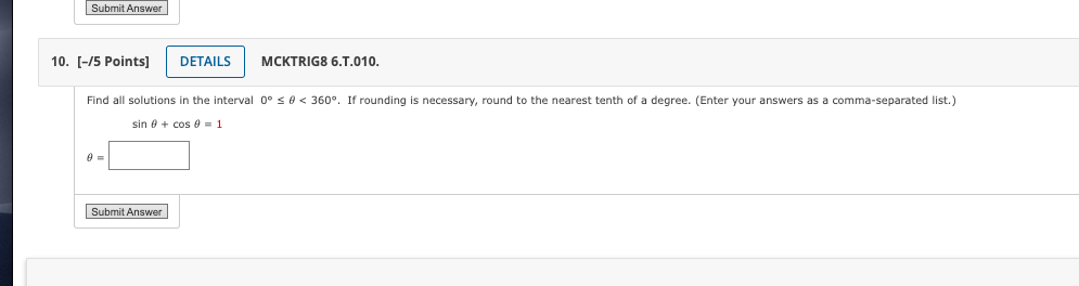 Solved Find all solutions in the interval 0∘≤θ