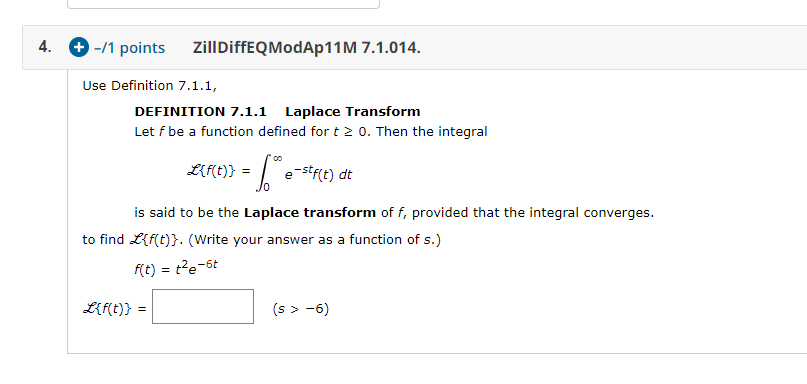 Solved Use Definition 7.1.1, DEFINITION 7.1.1 | Chegg.com