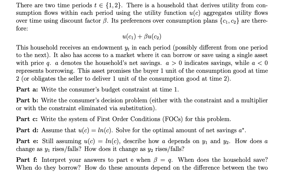 Solved There are two time periods t∈{1,2}. There is a | Chegg.com
