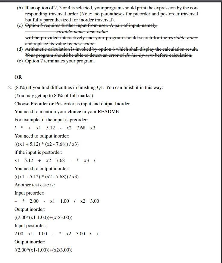 Solved Binary Expression Tree 1. (100\%) Write a C program | Chegg.com