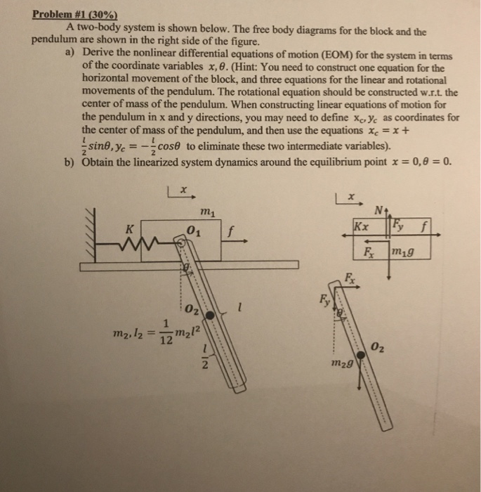 Solved Problem #1 (30%) A two-body system is shown below. | Chegg.com