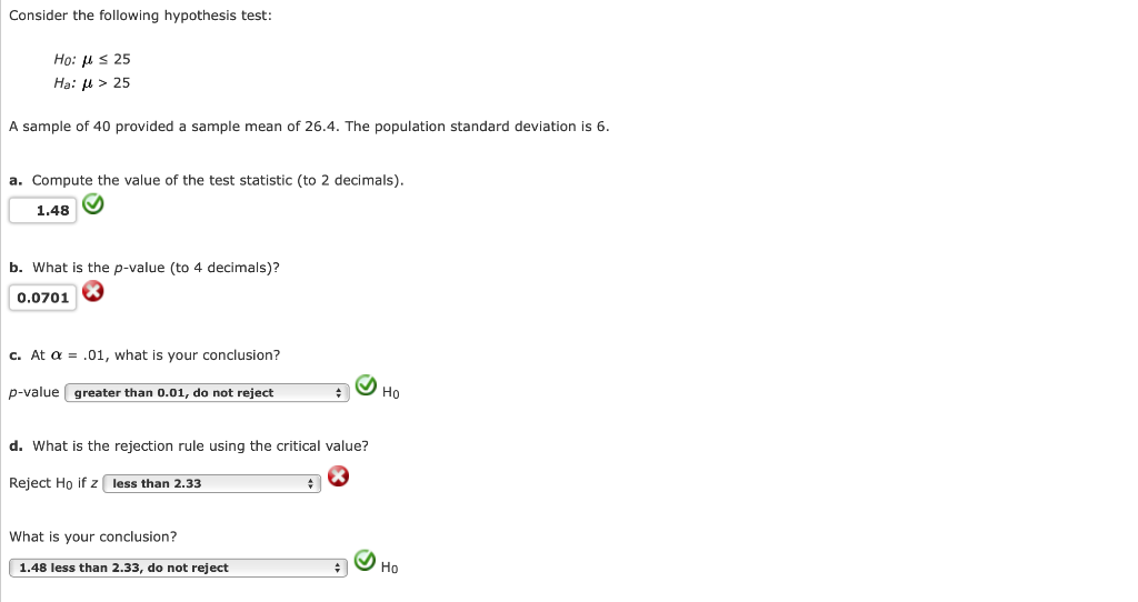Solved Consider The Following Hypothesis Test Ho μ 25 Ha