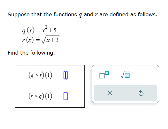 Solved The functions q and r are defined as follows. | Chegg.com