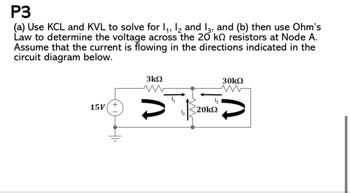 Solved (a) Use KCL and KVL to solve for I1,I2 and I3, and | Chegg.com