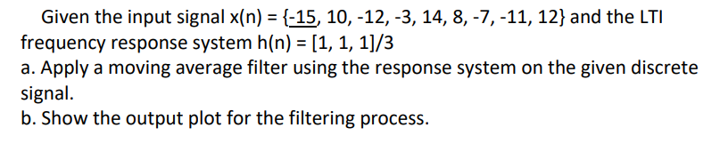 Solved Given the input signal | Chegg.com