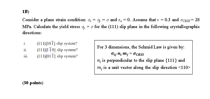 Consider a plane strain condition: σx=σy=σ and εz=0. | Chegg.com