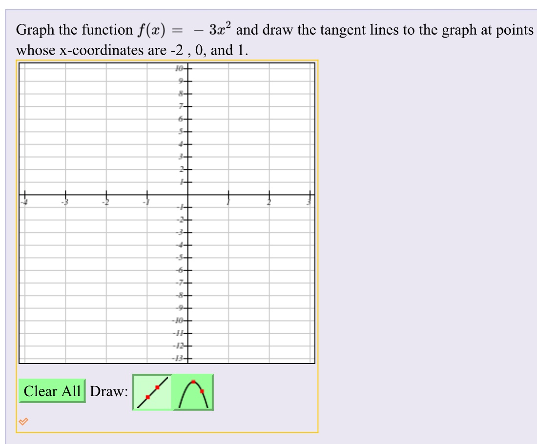 Solved Graph the function f(x) = – 3x2 and draw the tangent | Chegg.com
