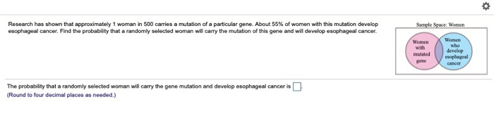 Solved Research has shown that approximately 1 woman n 500 | Chegg.com