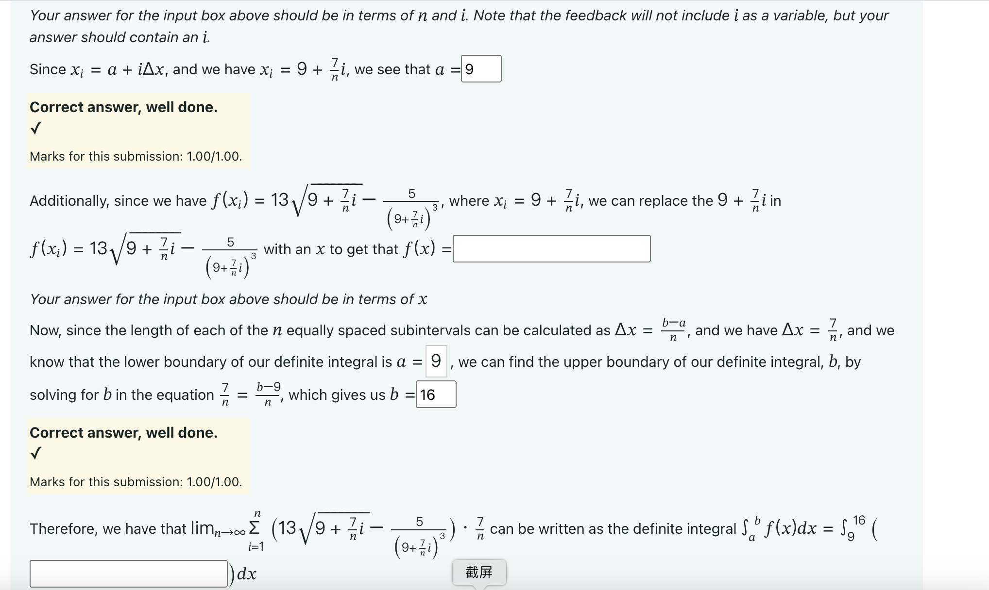 Solved Writing the Limit as a Definite Integral Write the | Chegg.com