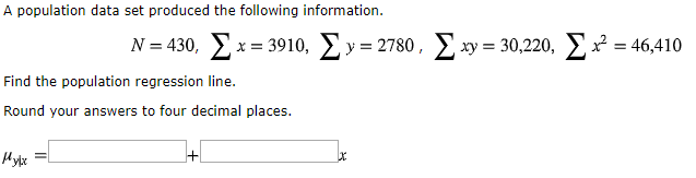 Solved A population data set produced the following | Chegg.com