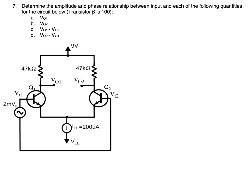 Solved 7. Determine the amplitude and phase relationship | Chegg.com