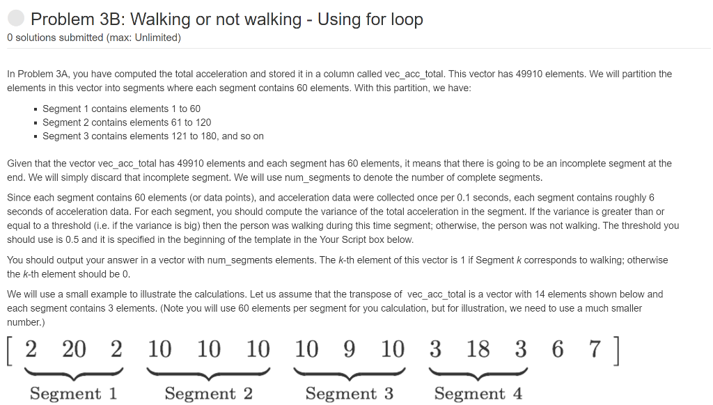 Problem 3A: Walking or not walking - Preliminary | Chegg.com
