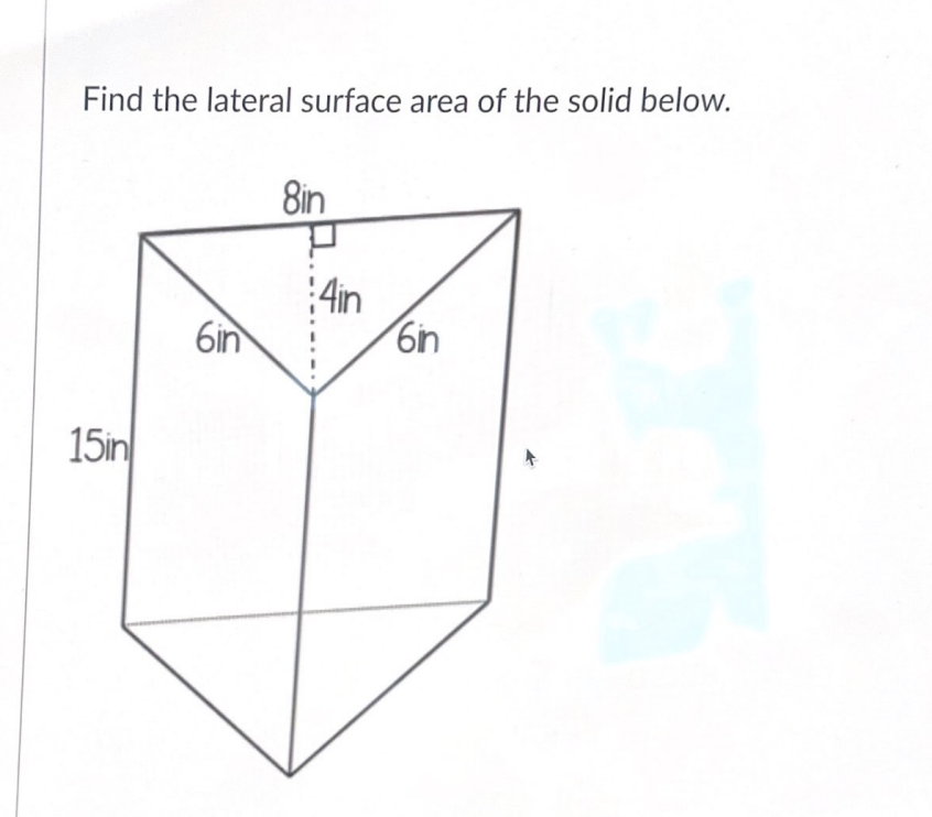 Solved Find the lateral surface area of the solid below. | Chegg.com