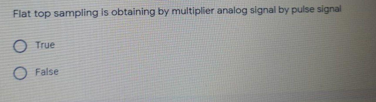 Solved Flat Top Sampling Is Obtaining By Multiplier Analog