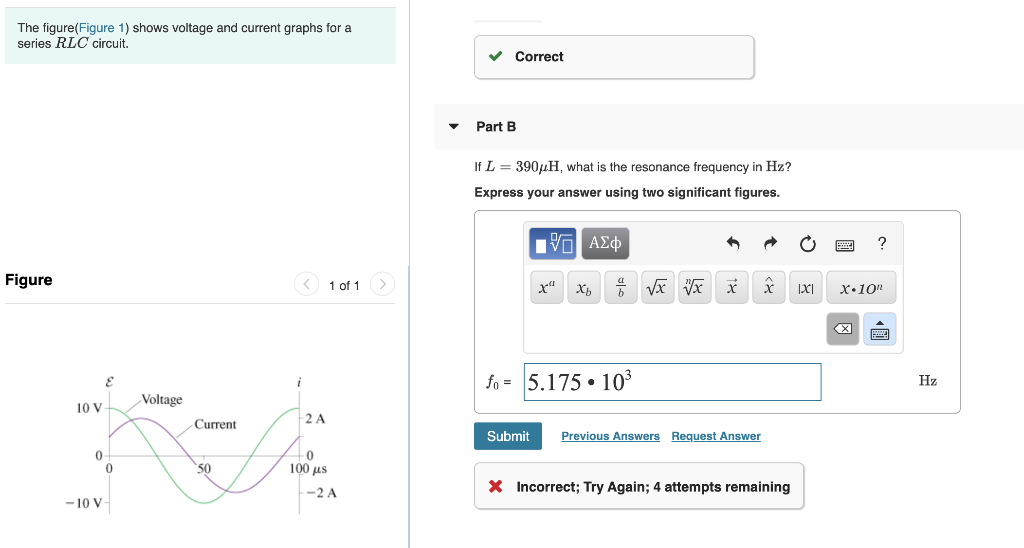 Solved The Figure Figure 1 Shows Voltage And Current Graphs