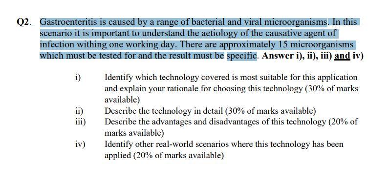 Solved Gastroenteritis is caused by a range of bacterial and | Chegg.com