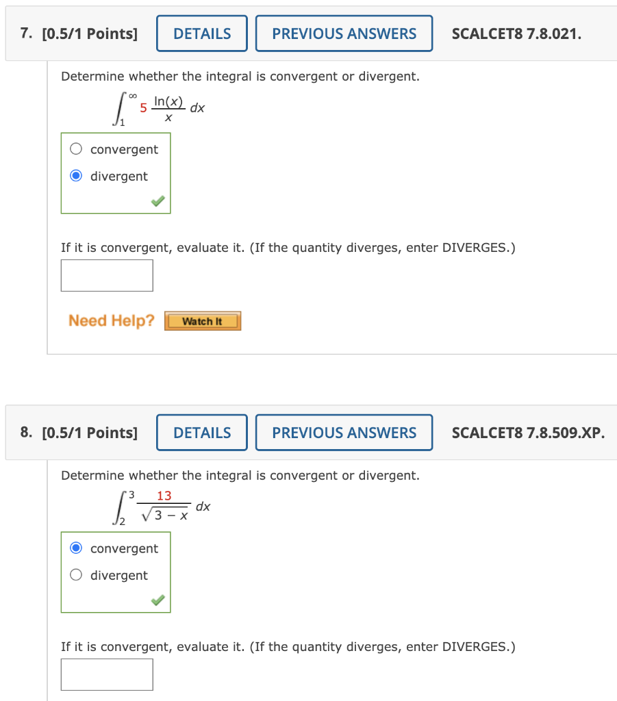 Solved 5. [-/1 Points] DETAILS SCALCET8 7.8.501.XP.MI. Х co | Chegg.com