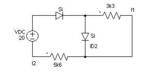 Solved Determine the currents I1, I2 and ID2 for the circuit | Chegg.com