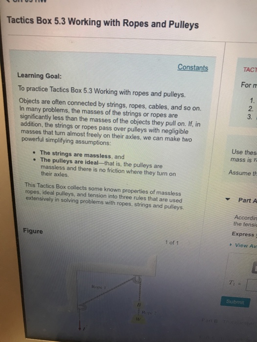 Solved Tactics Box 5.3 Working with Ropes and Pulleys | Chegg.com