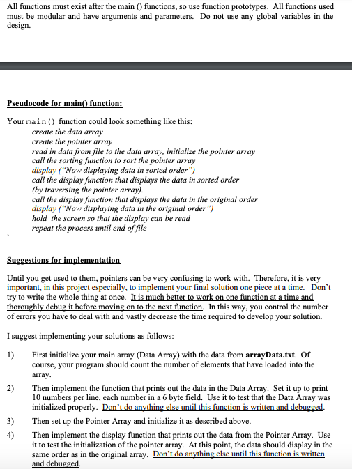 Solved Sometimes we're given an array of data that we need | Chegg.com