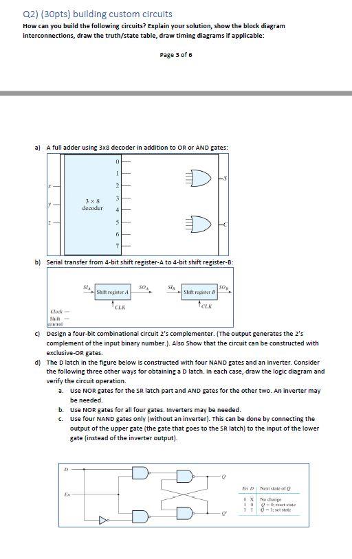 Solved Q2) (30pts) building custom circuits How can you | Chegg.com