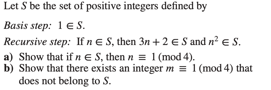 Solved Let S be the set of positive integers defined by | Chegg.com